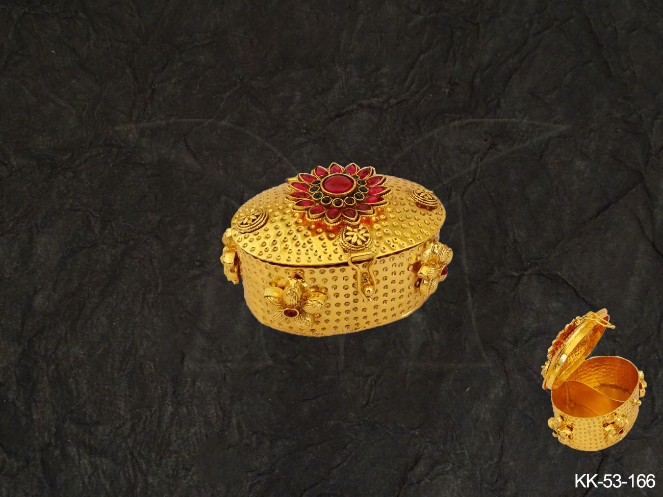 Lotus Flower sindur Box - Antique Jewellery - ANTIQUE SINDOOR BOX ...